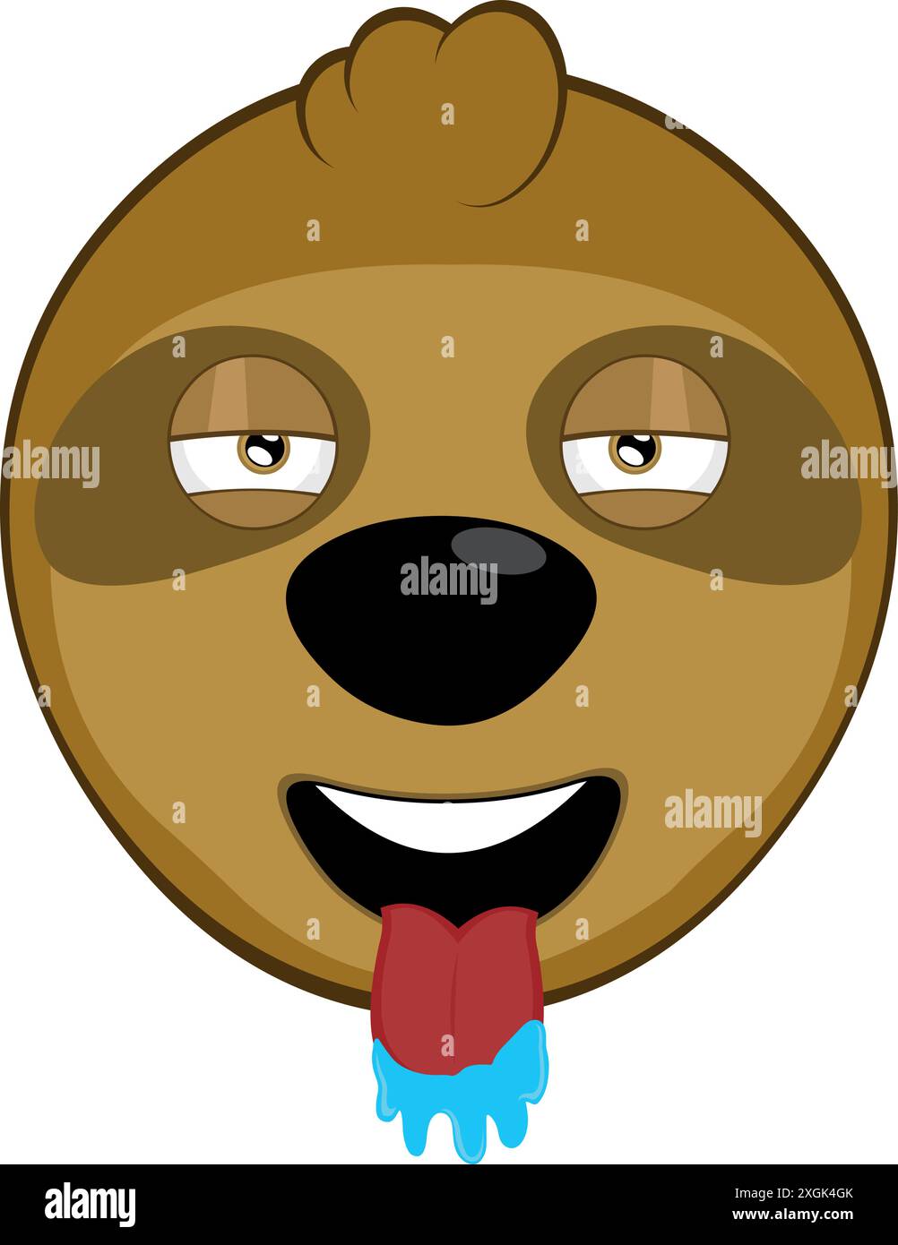 vector illustration face bear sloth character animal cartoon, with a ...
