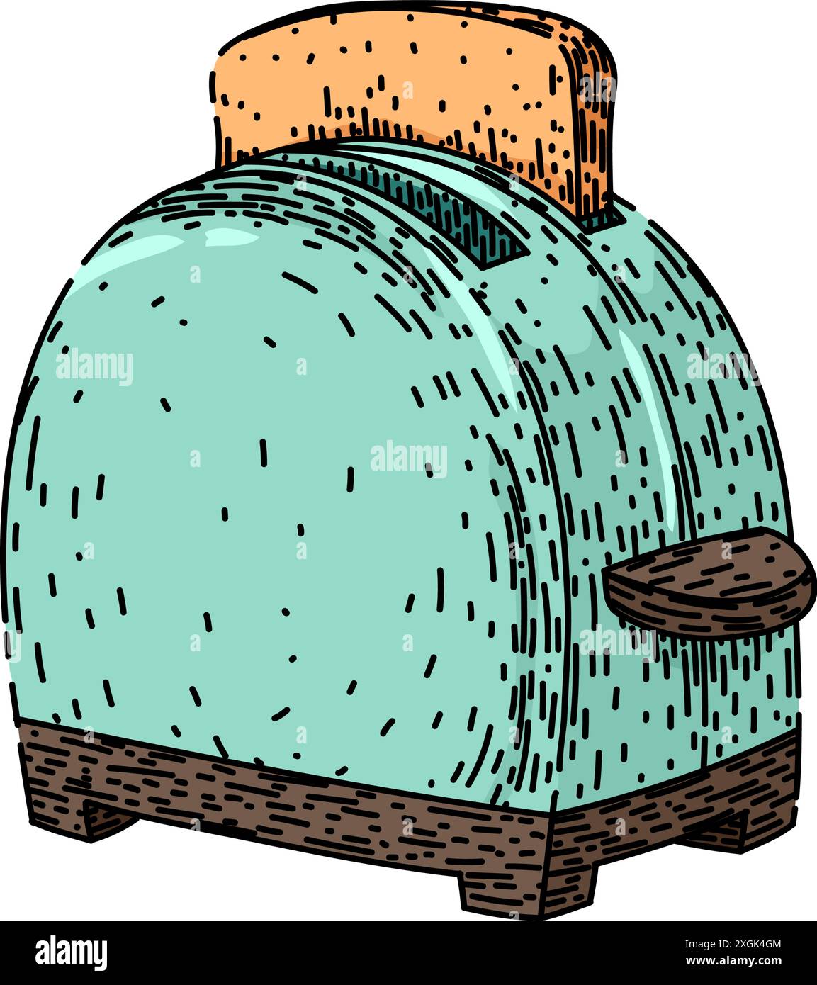 toaster kitchen utensil retro sketch hand drawn vector Stock Vector ...