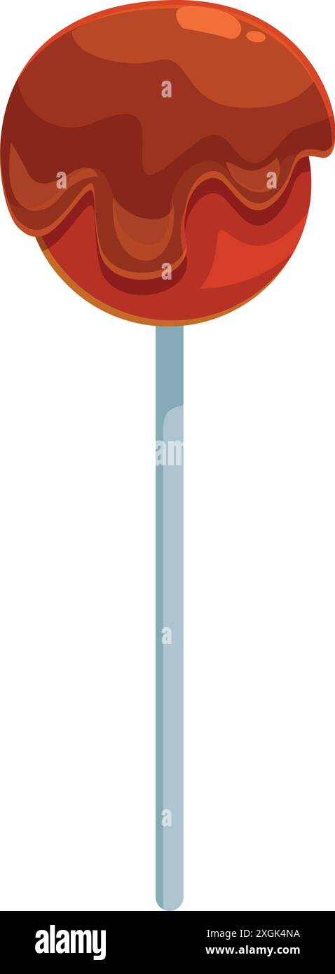 Round candy on stick covered with dripping chocolate icing Stock Vector ...