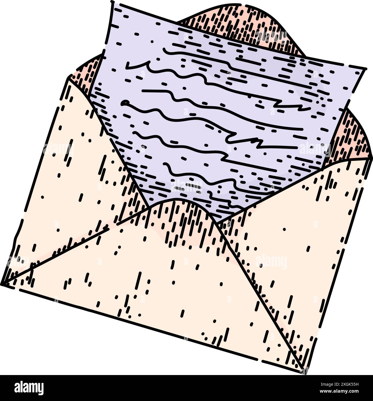 letter mail paper sketch hand drawn vector Stock Vector Image & Art - Alamy