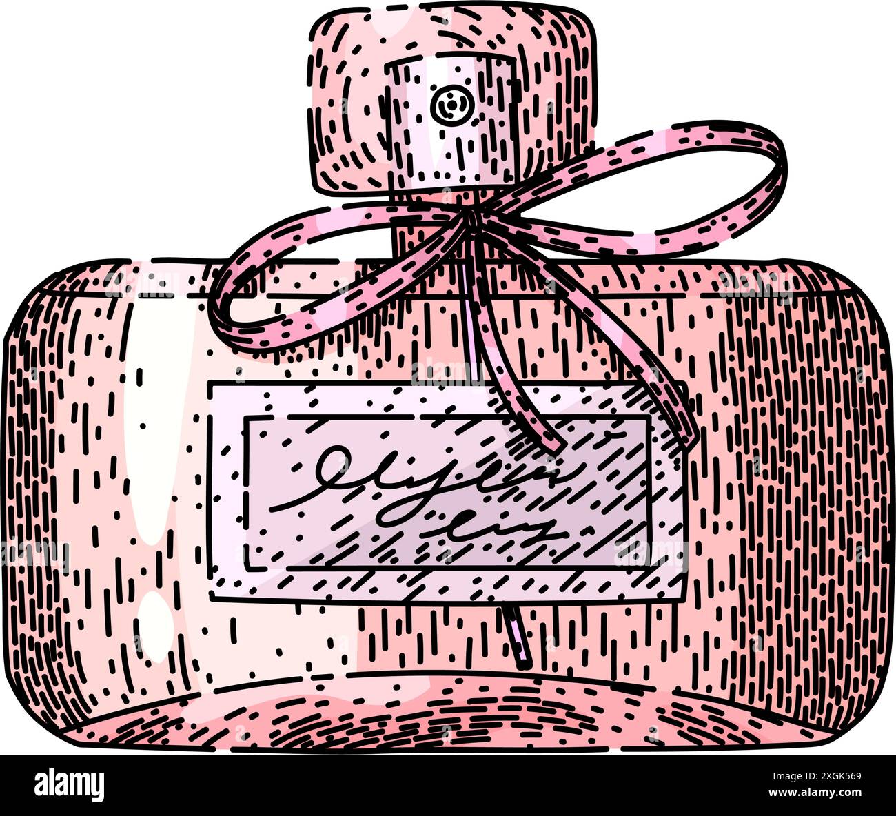 luxury perfum bottle female sketch hand drawn vector Stock Vector Image ...