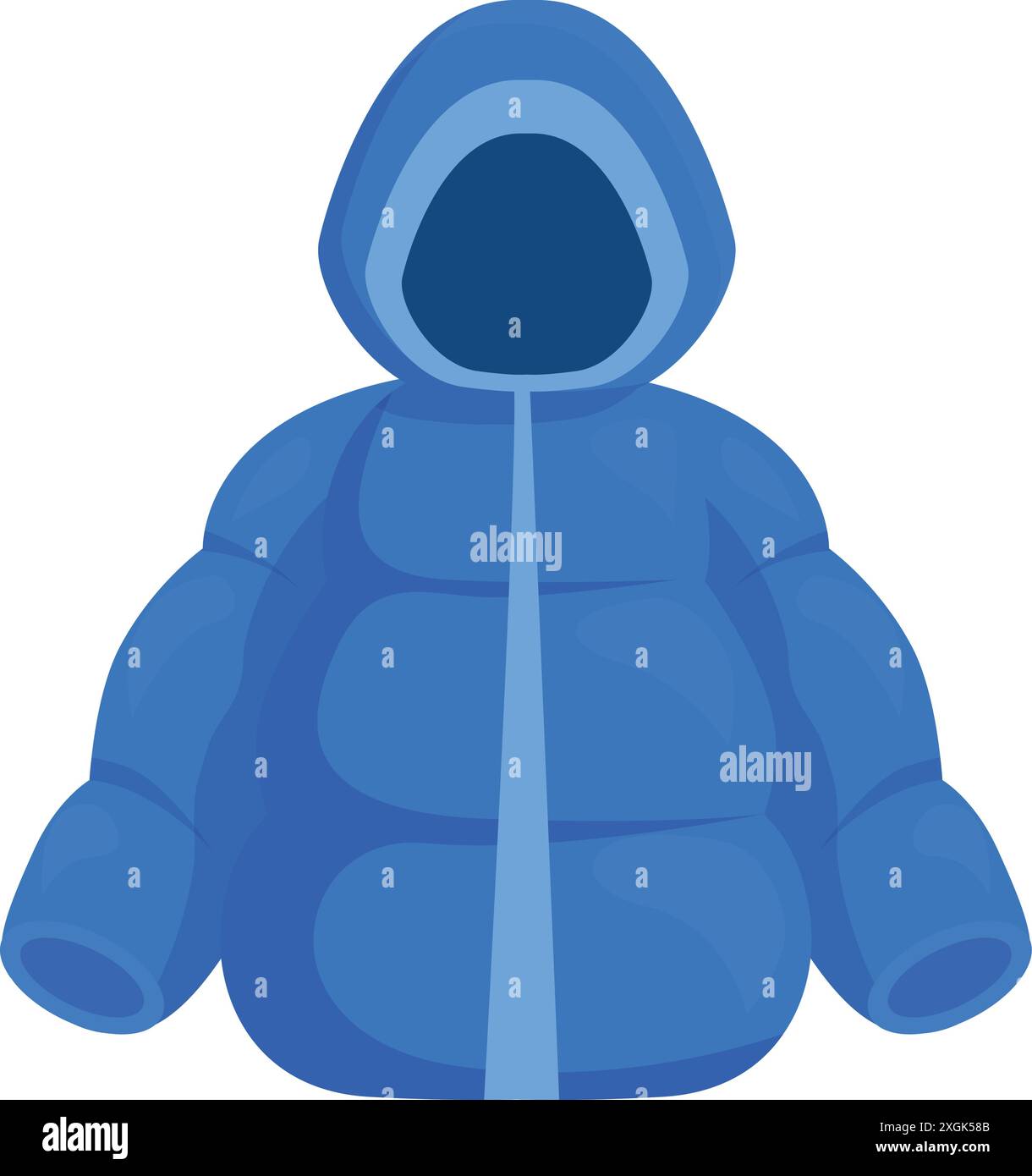 Blue winter jacket keeping you warm during the cold winter days Stock ...