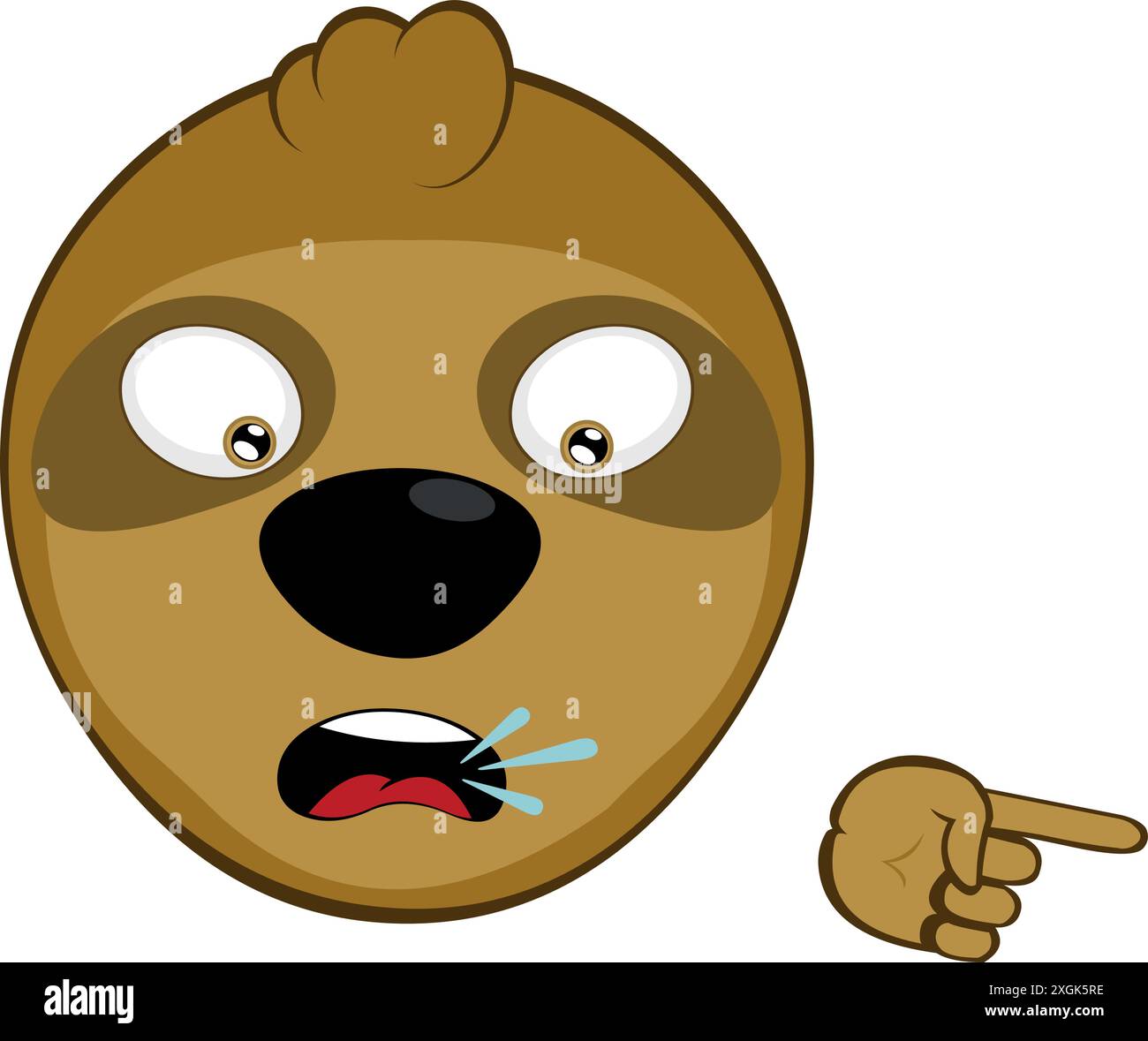 vector illustration face bear sloth character animal cartoon, with a ...