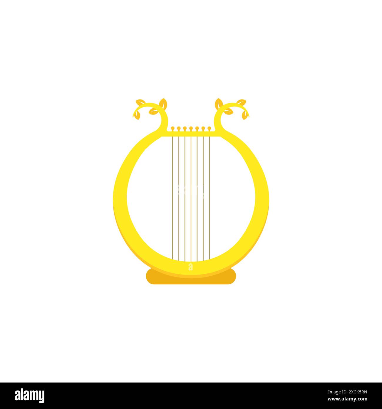 Harp golden musical instrument icon. Vintage harp vector. Vector ...