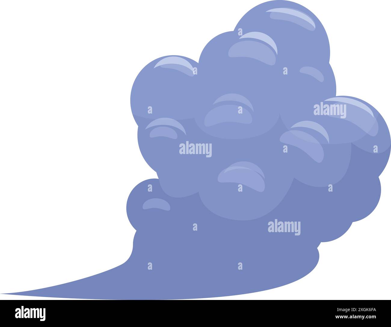 Cartoon blue smoke cloud is floating in the air leaving a trail Stock ...