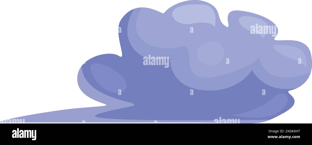 Cartoon style illustration of a fluffy blue cloud floating in the sky ...