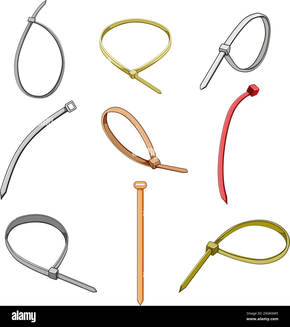 cable ties set cartoon vector illustration Stock Vector Image & Art - Alamy