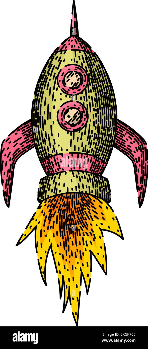 launch rocket sketch hand drawn vector Stock Vector Image & Art - Alamy