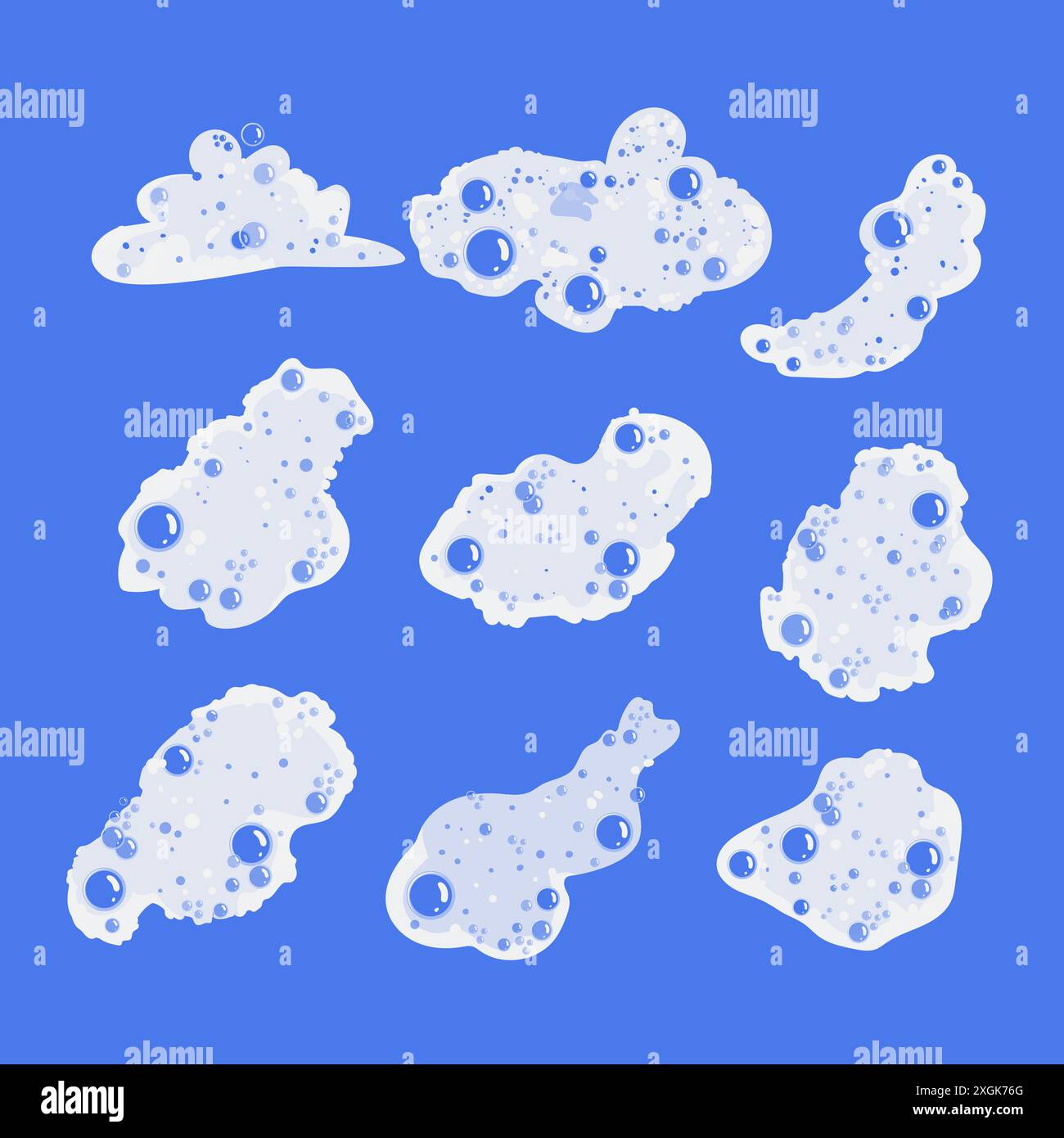 bath soap foam set cartoon vector illustration Stock Vector Image & Art ...