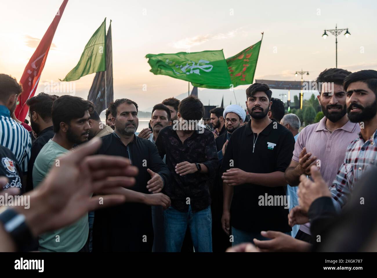 Kashmiri Shia Muslims beat their chests while reciting religious poetry ...