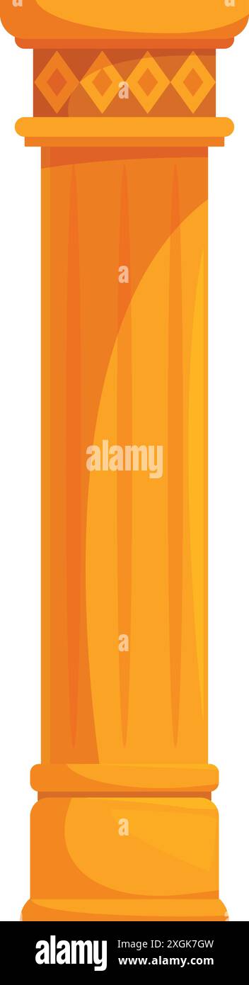 Simple illustration of a golden greek column, representing history ...