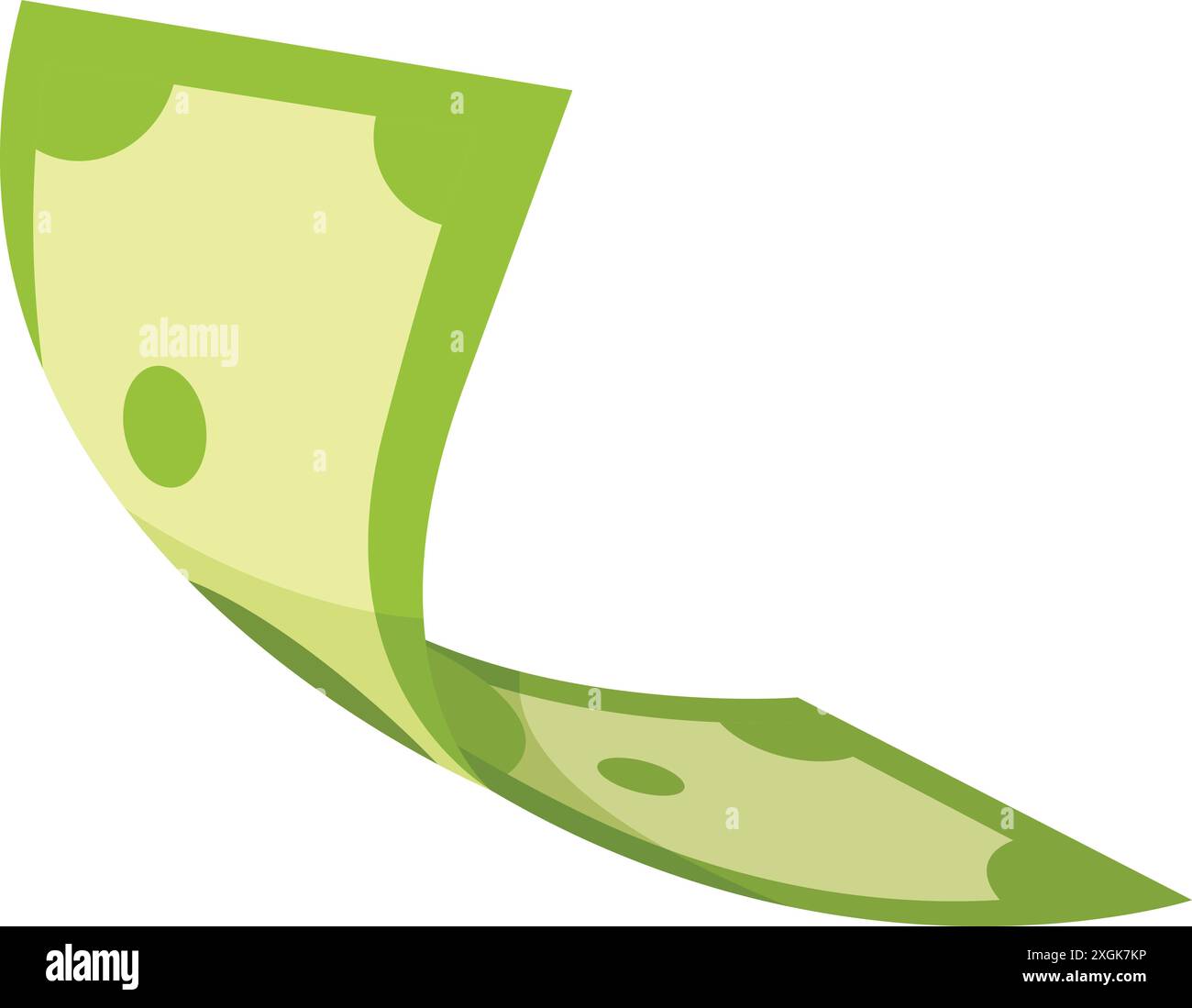 Green banknote waving in the wind illustration Stock Vector Image & Art ...