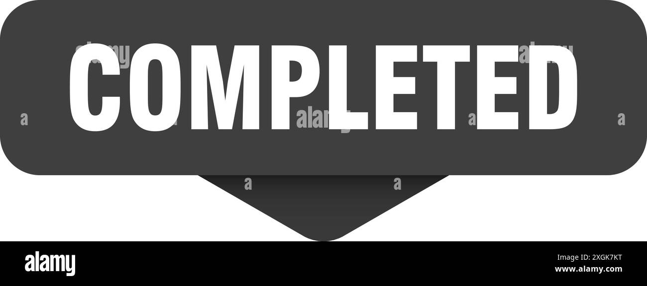 completed sticker. completed sign on transparent background ...