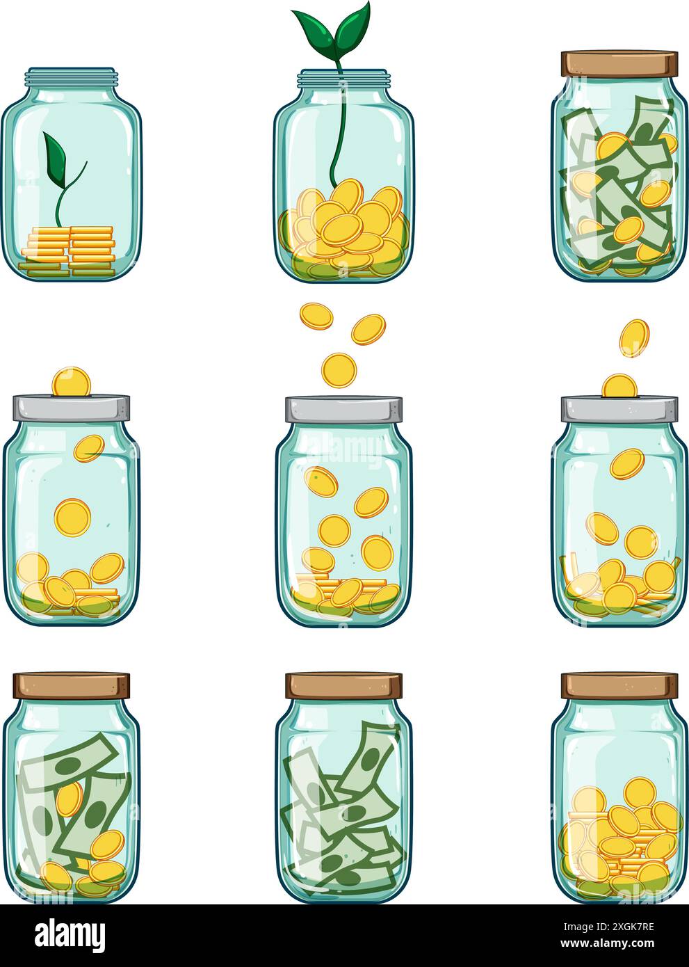 coin jar set cartoon vector illustration Stock Vector Image & Art - Alamy