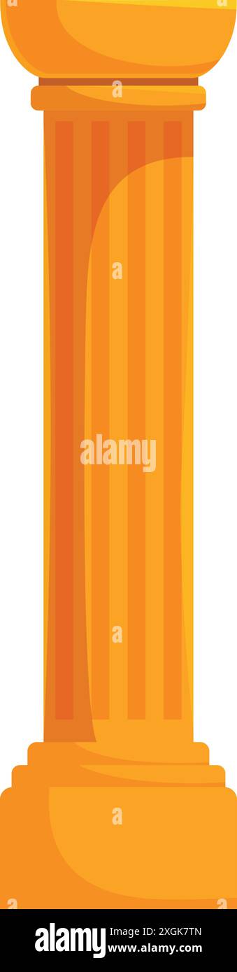 Tall golden greek column standing on a white background, perfect for ...