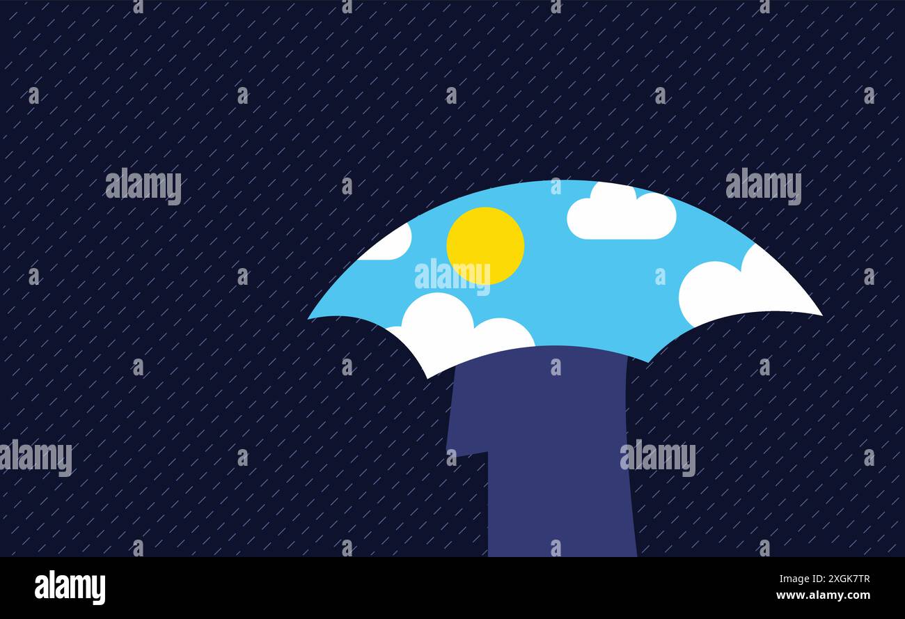 Optimism amid darkness and sadness. Sunny morning in night days ...