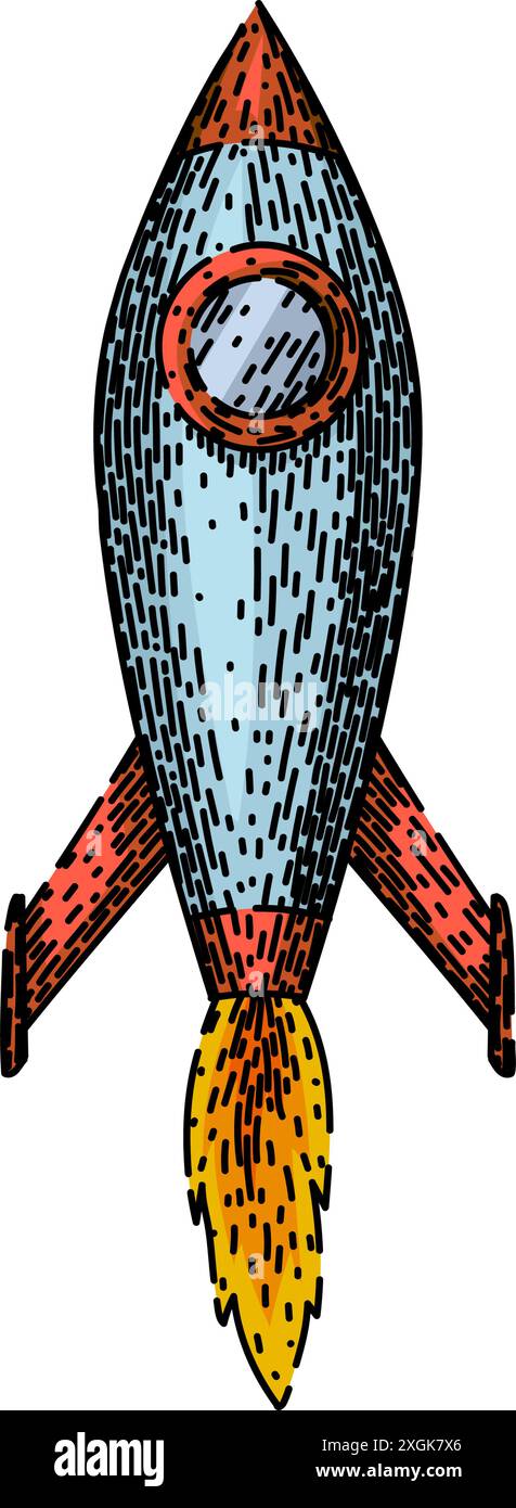 space rocket sketch hand drawn vector Stock Vector Image & Art - Alamy
