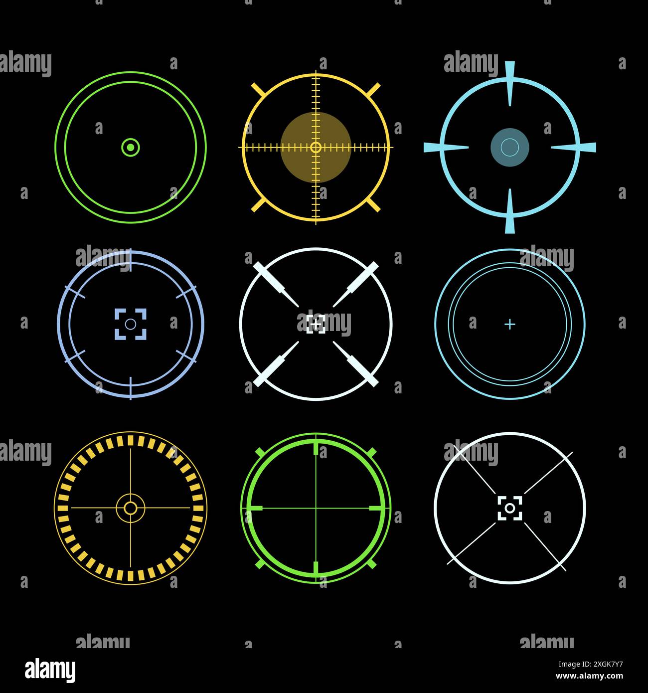 futuristic aim set cartoon vector illustration Stock Vector Image & Art ...