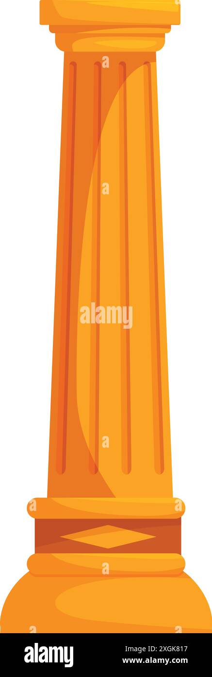 Golden fluted column standing tall representing strength and support ...