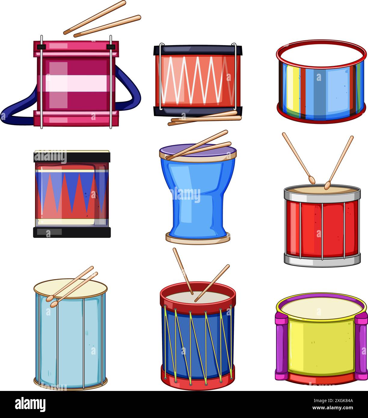 Drum Toy Set Cartoon Vector Illustration Stock Vector Image And Art Alamy