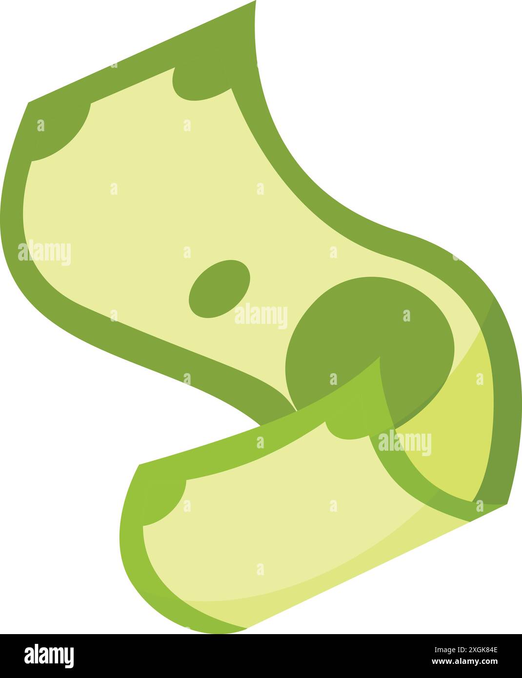 Green banknote is waving in the air, representing finance, wealth, and ...