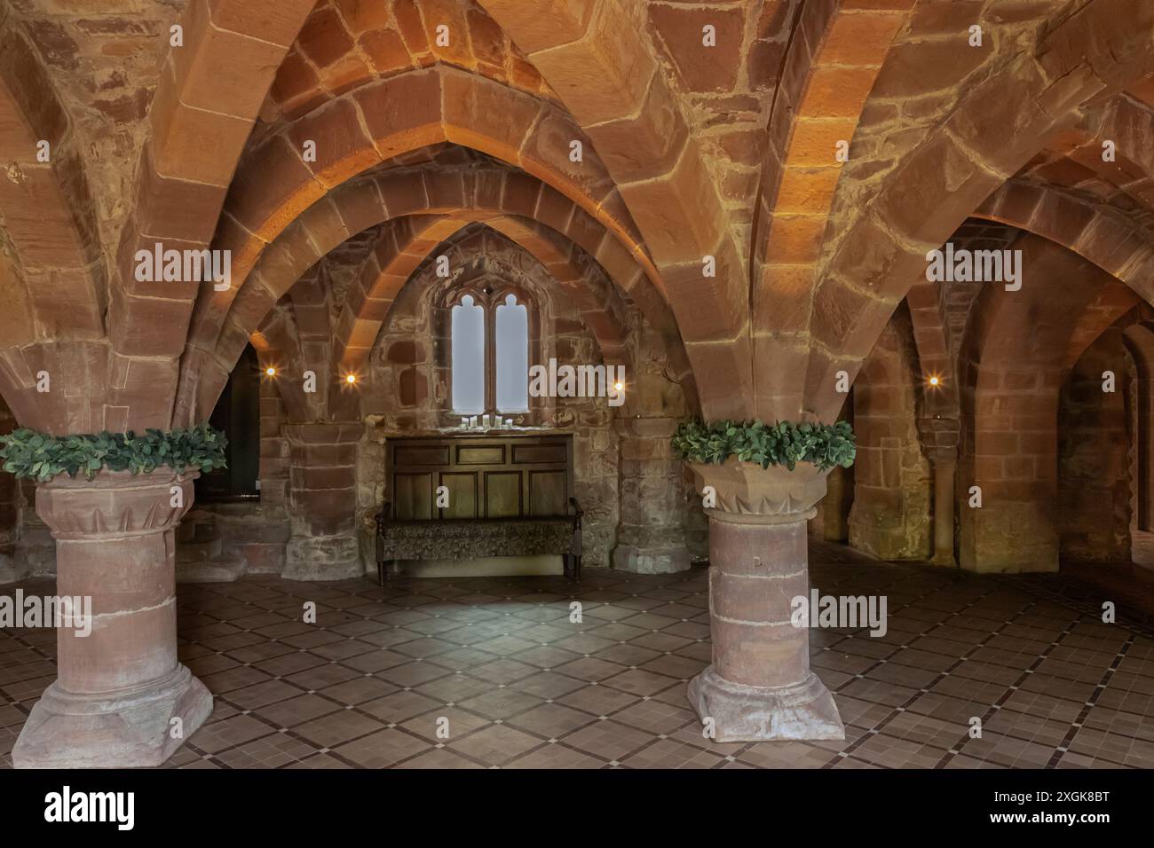 Vaulted ceiling of a monastic building made of sandstone Stock Photo ...
