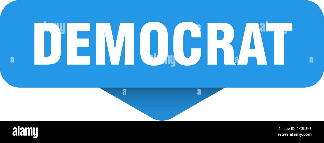 democrat sticker. democrat sign on transparent background. rectangular ...