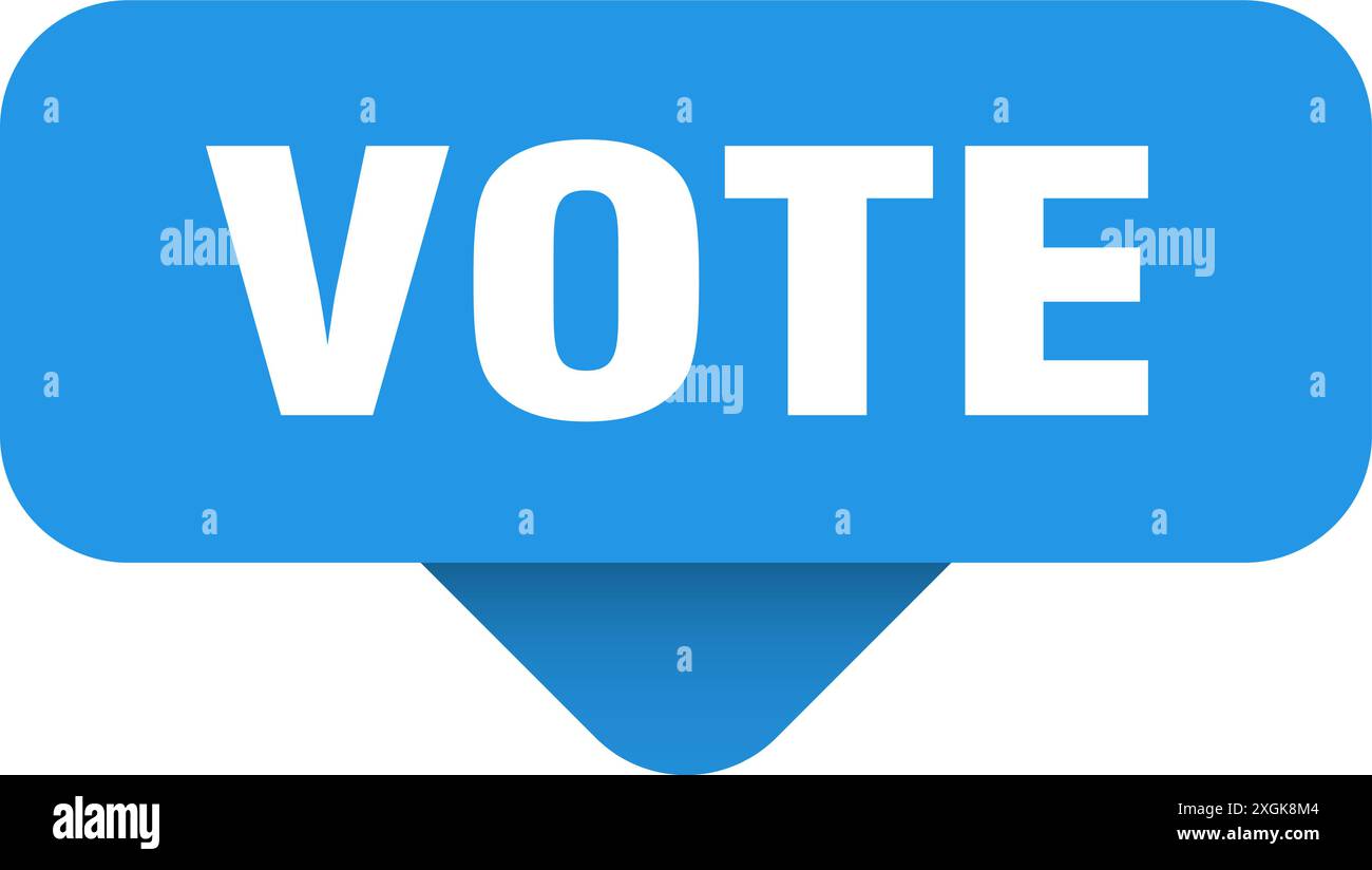 vote sticker. vote sign on transparent background. rectangular button ...
