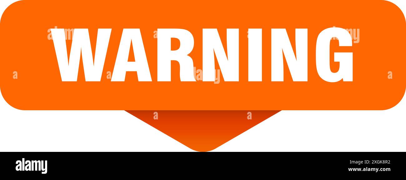 warning sticker. warning sign on transparent background. rectangular ...