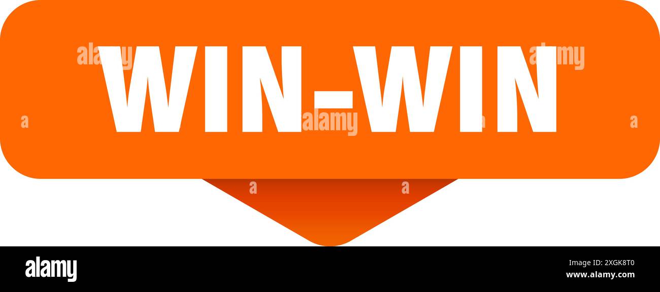 win-win sticker. win-win sign on transparent background. rectangular ...
