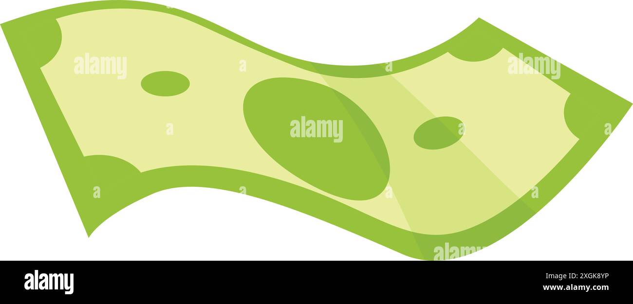 Green banknote is waving in the air, representing concepts like wealth ...