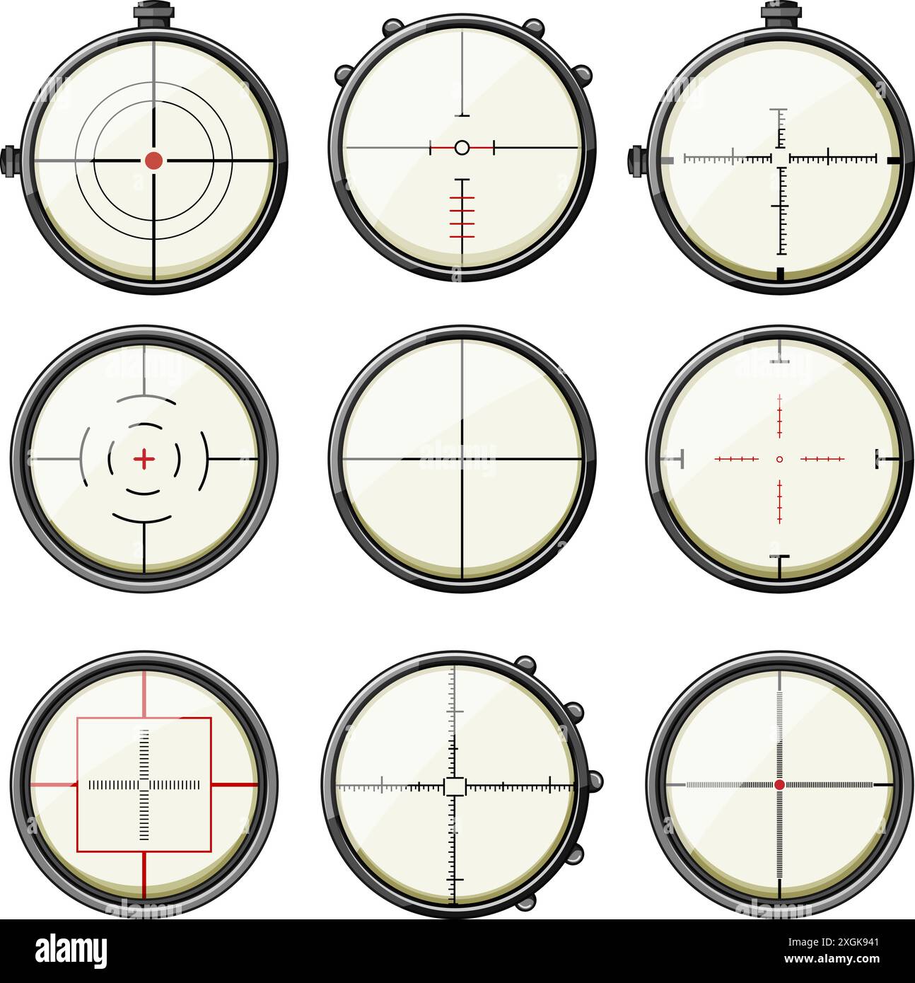scope sniper set cartoon vector illustration Stock Vector Image & Art ...