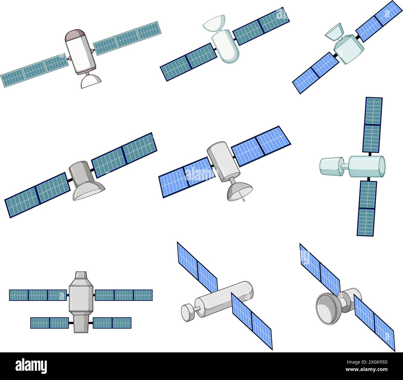 satellite set cartoon vector illustration Stock Vector Image & Art - Alamy