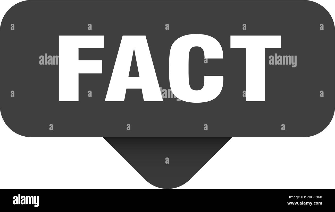 fact sticker. fact sign on transparent background. rectangular button ...