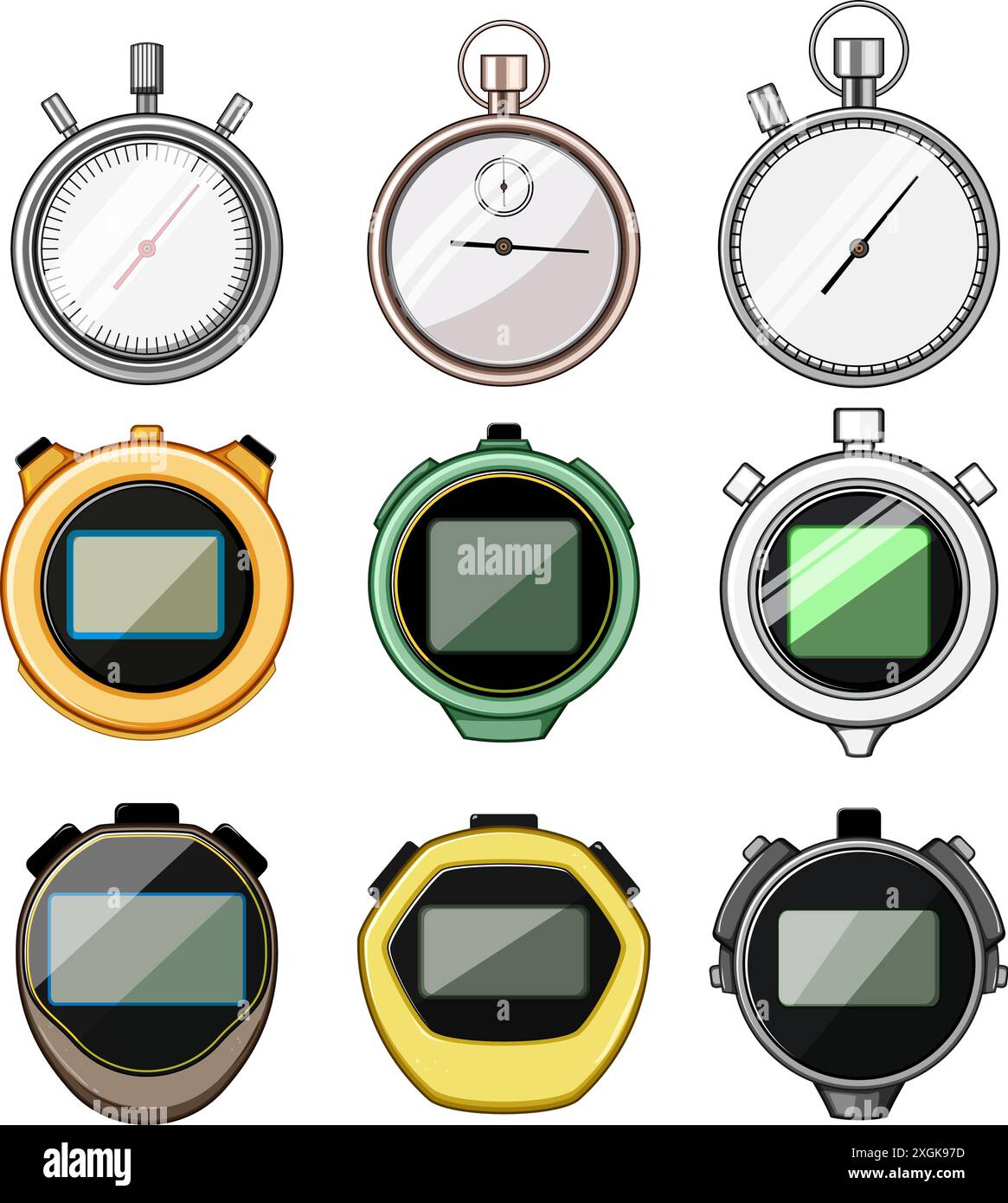 stopwatch set cartoon vector illustration Stock Vector Image & Art - Alamy