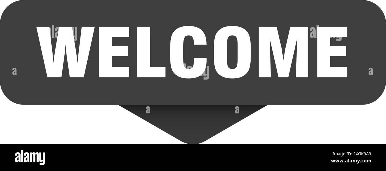 welcome sticker. welcome sign on transparent background. rectangular ...