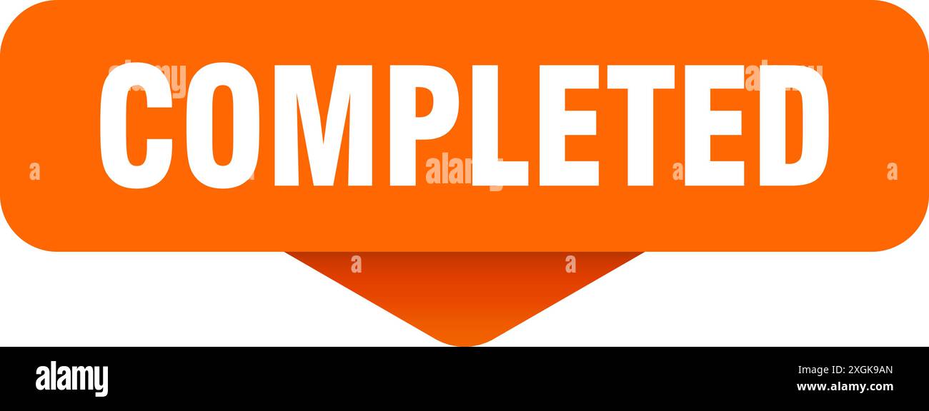 completed sticker. completed sign on transparent background ...