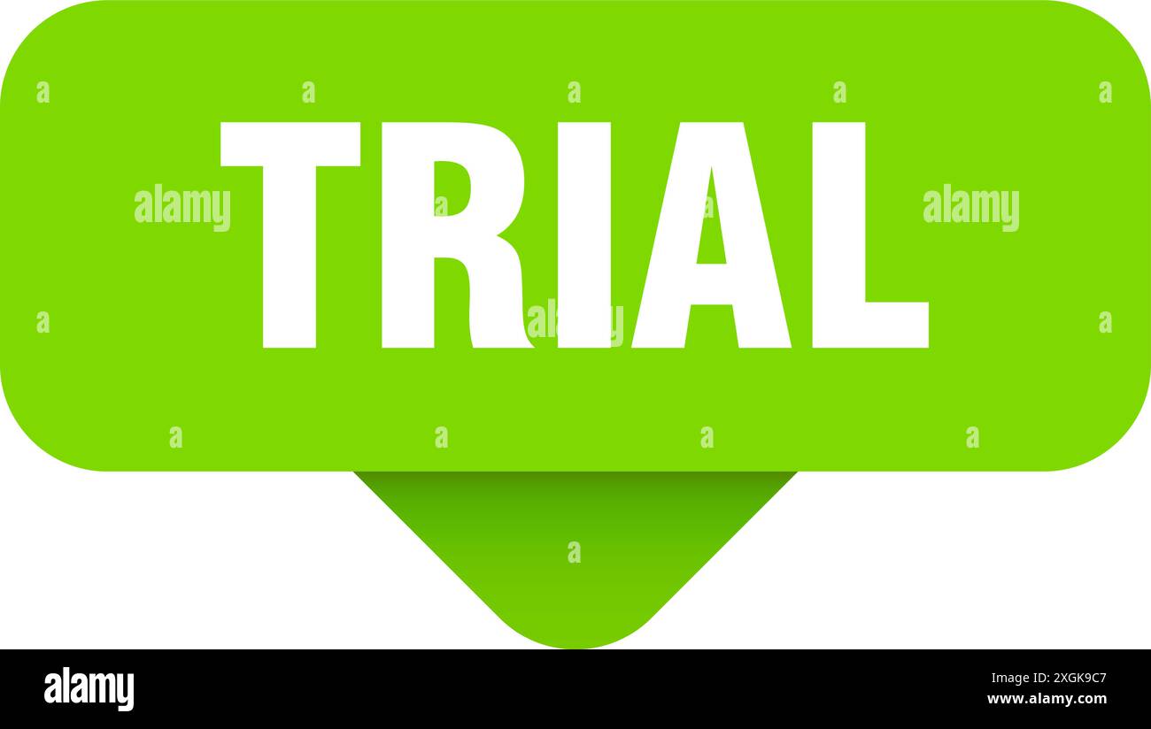 trial sticker. trial sign on transparent background. rectangular button ...
