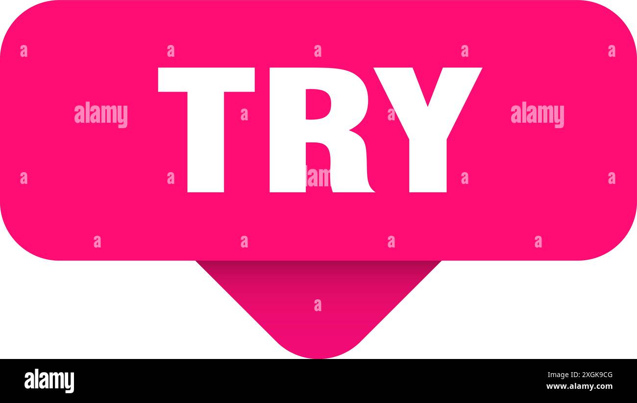 try sticker. try sign on transparent background. rectangular button ...