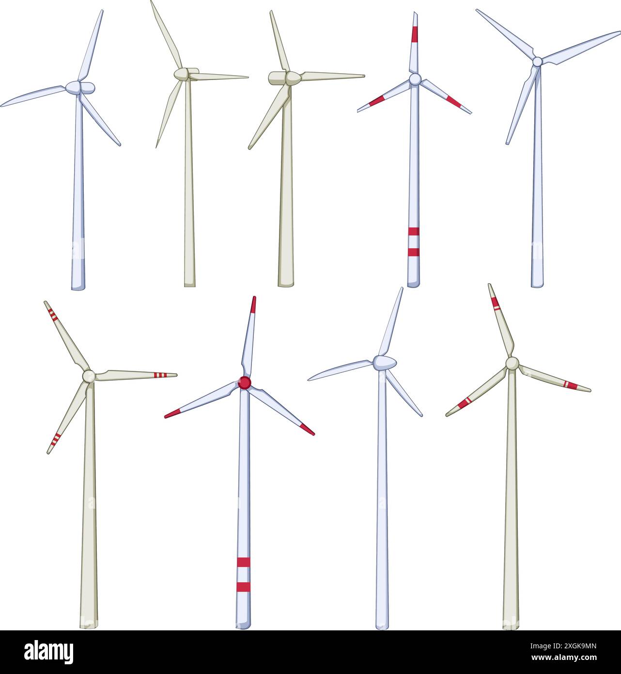 wind turbine set cartoon vector illustration Stock Vector Image & Art ...