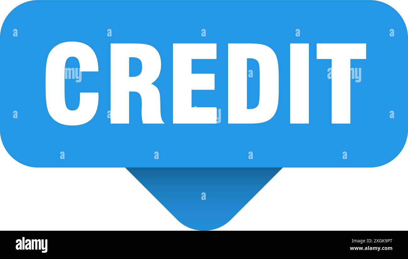 credit sticker. credit sign on transparent background. rectangular ...