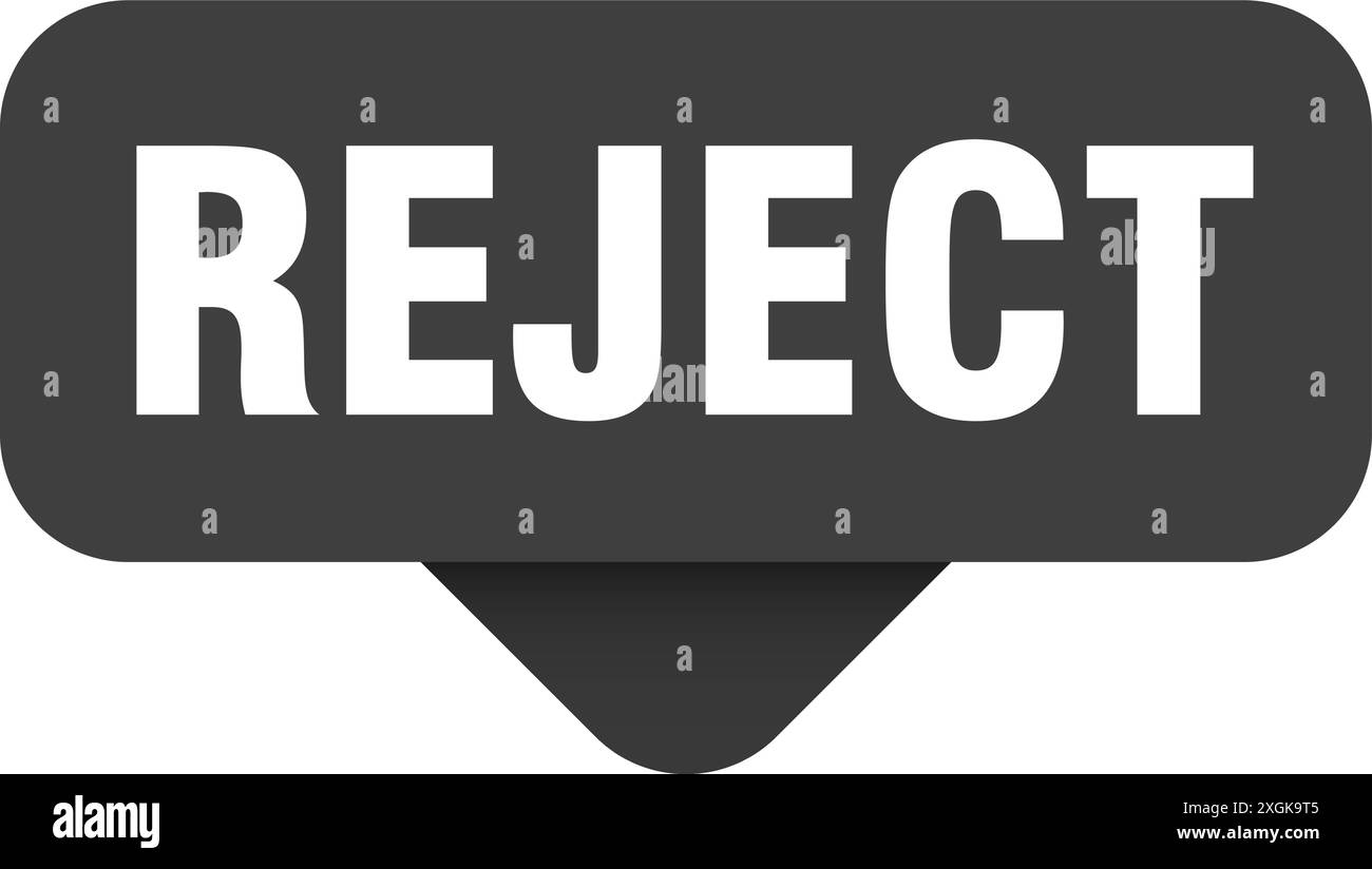 reject sticker. reject sign on transparent background. rectangular ...