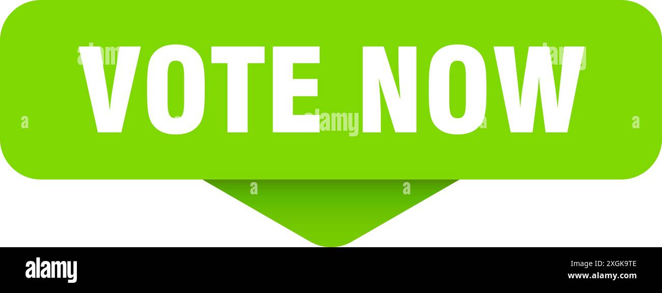 vote now sticker. vote now sign on transparent background. rectangular ...
