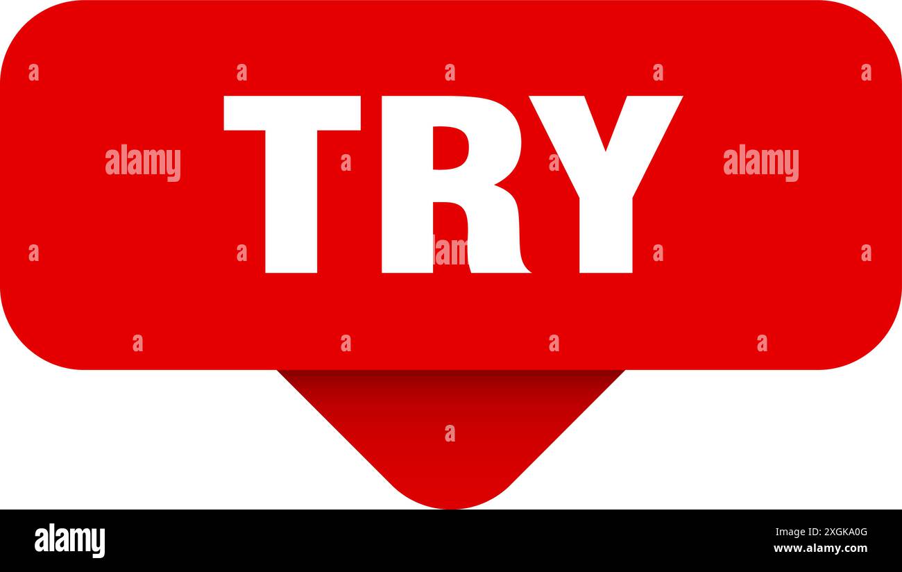 try sticker. try sign on transparent background. rectangular button ...