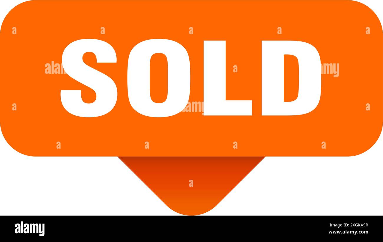 sold sticker. sold sign on transparent background. rectangular button ...