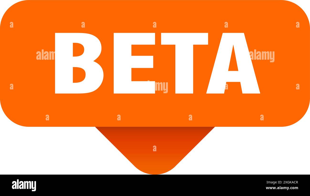 beta sticker. beta sign on transparent background. rectangular button ...