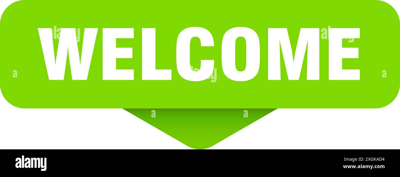 welcome sticker. welcome sign on transparent background. rectangular ...