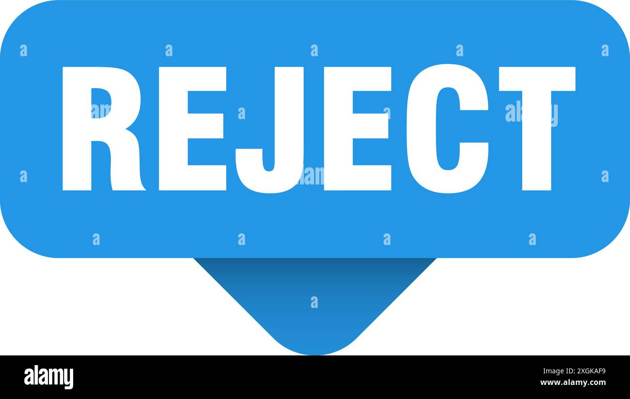 reject sticker. reject sign on transparent background. rectangular ...