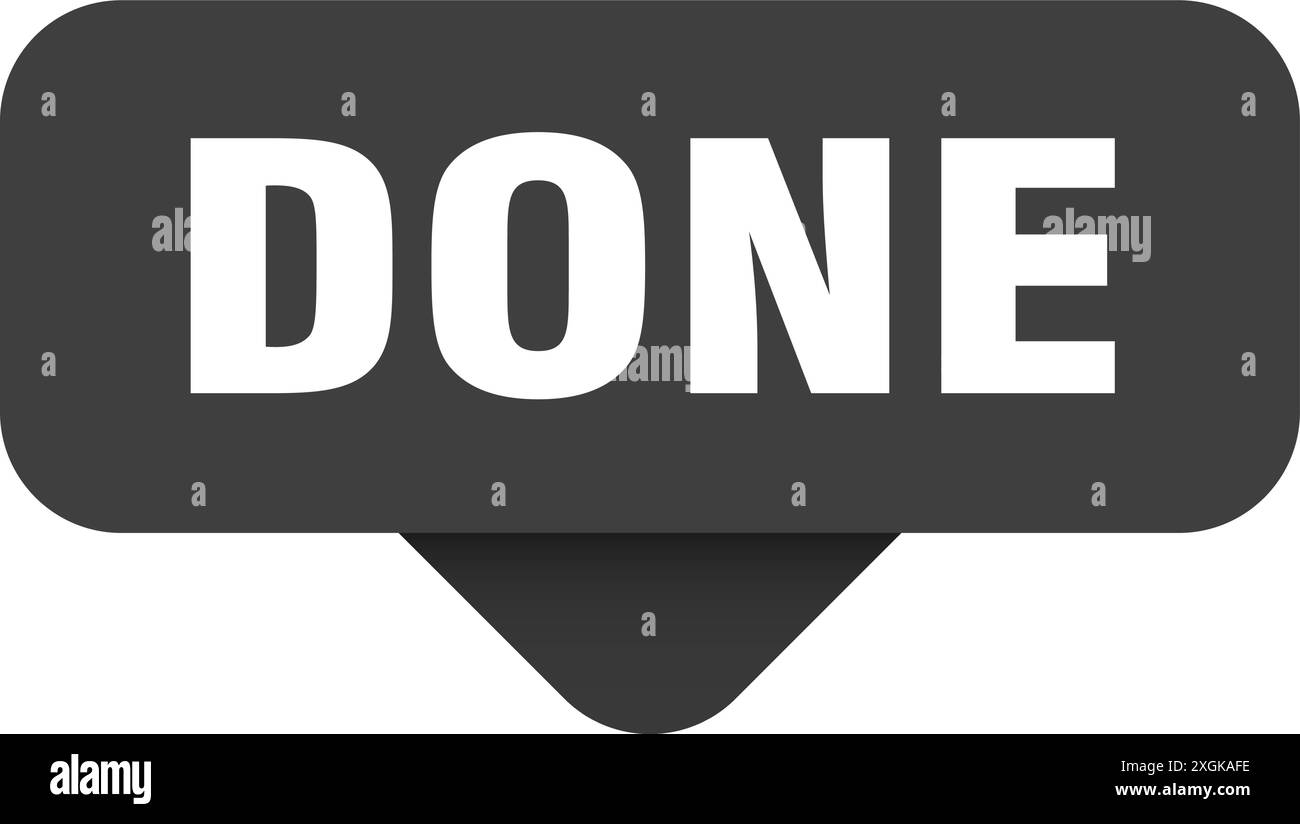 done sticker. done sign on transparent background. rectangular button ...