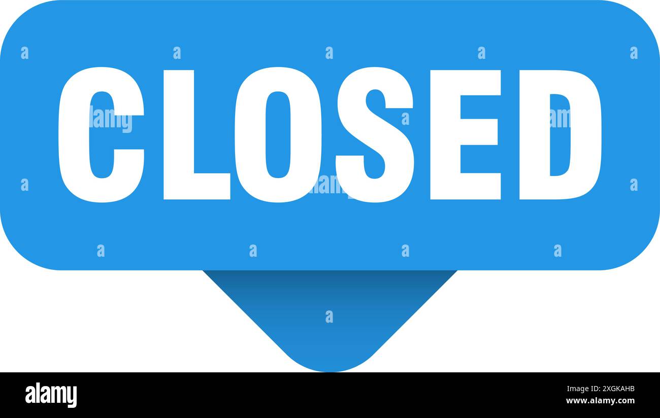 closed sticker. closed sign on transparent background. rectangular ...